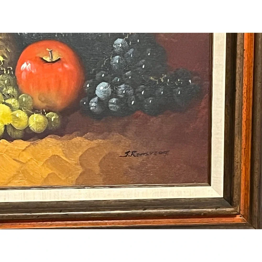J. Remstedt | Art | Vintage J Remstedt Oil Painting Framed Fruit Still ...